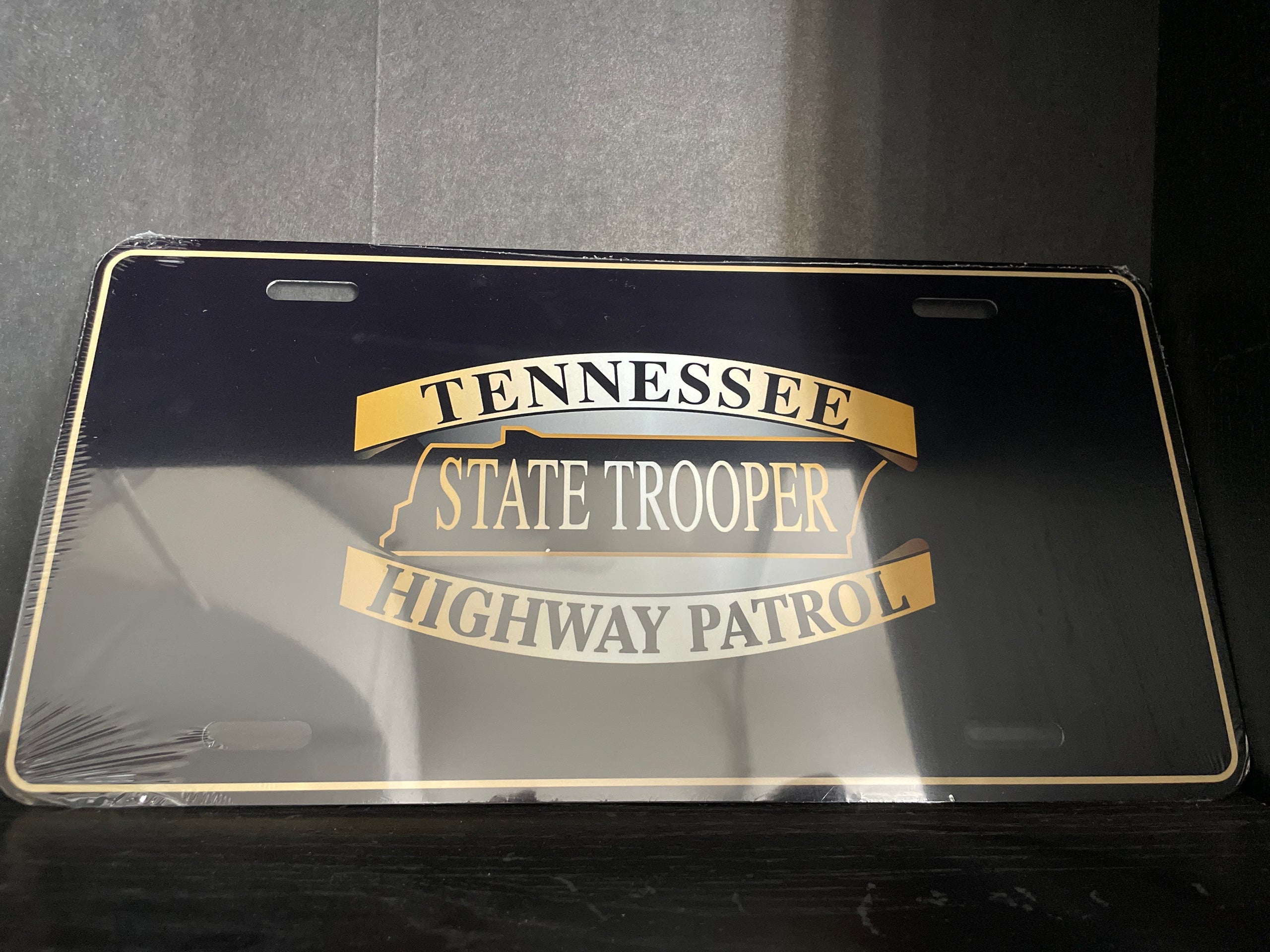 License Plate - Black Background Tie Tac | TSTA Store