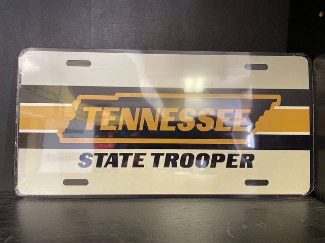 License Plate - Black/Tan Car Door Decal