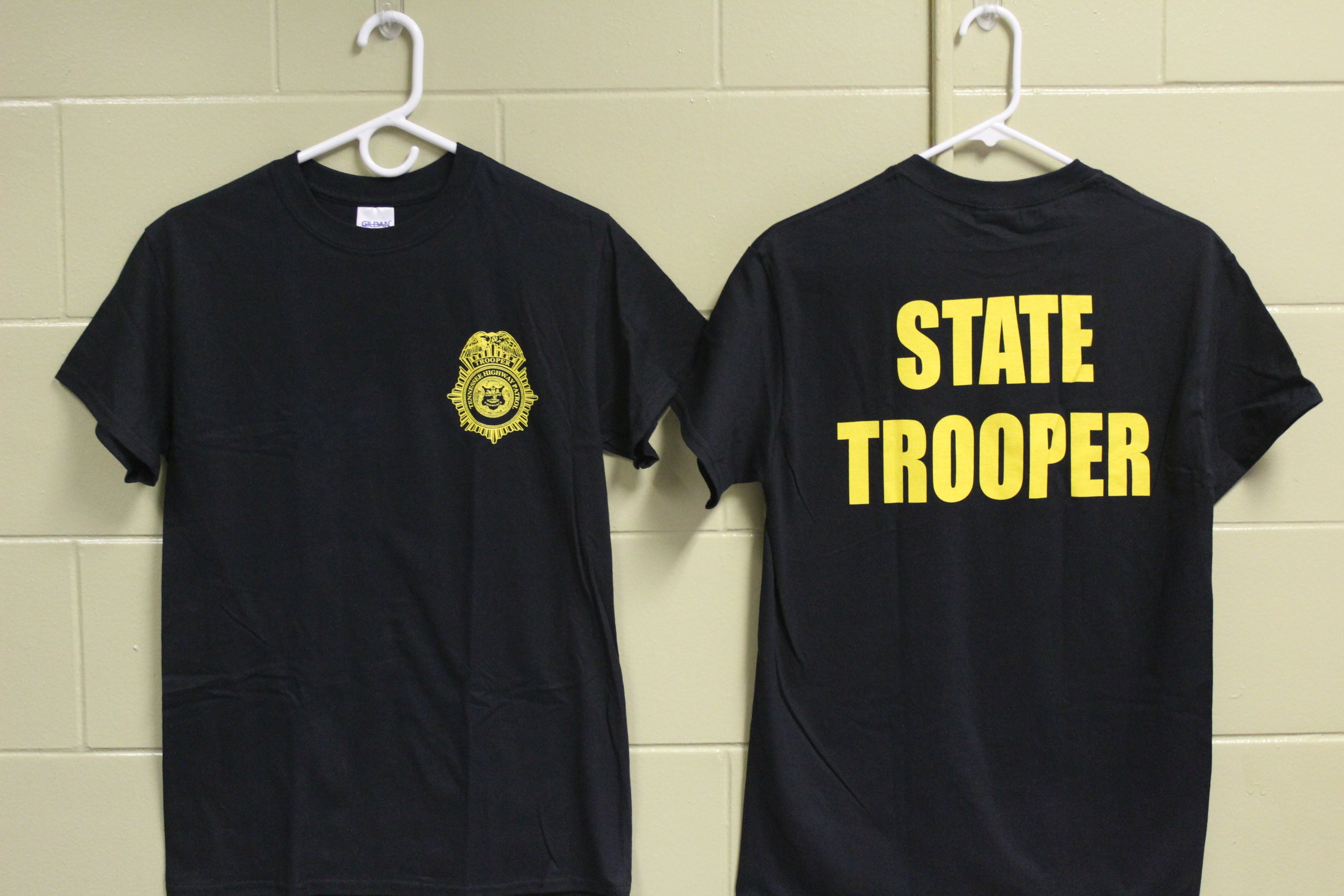 T-Shirt Badge w/State Trooper-Black | TSTA Store
